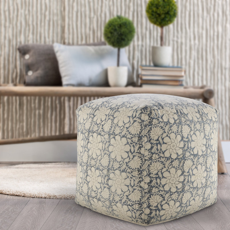 Kelly Clarkson Home Ava Square Floral Pouf Ottoman & Reviews | Wayfair