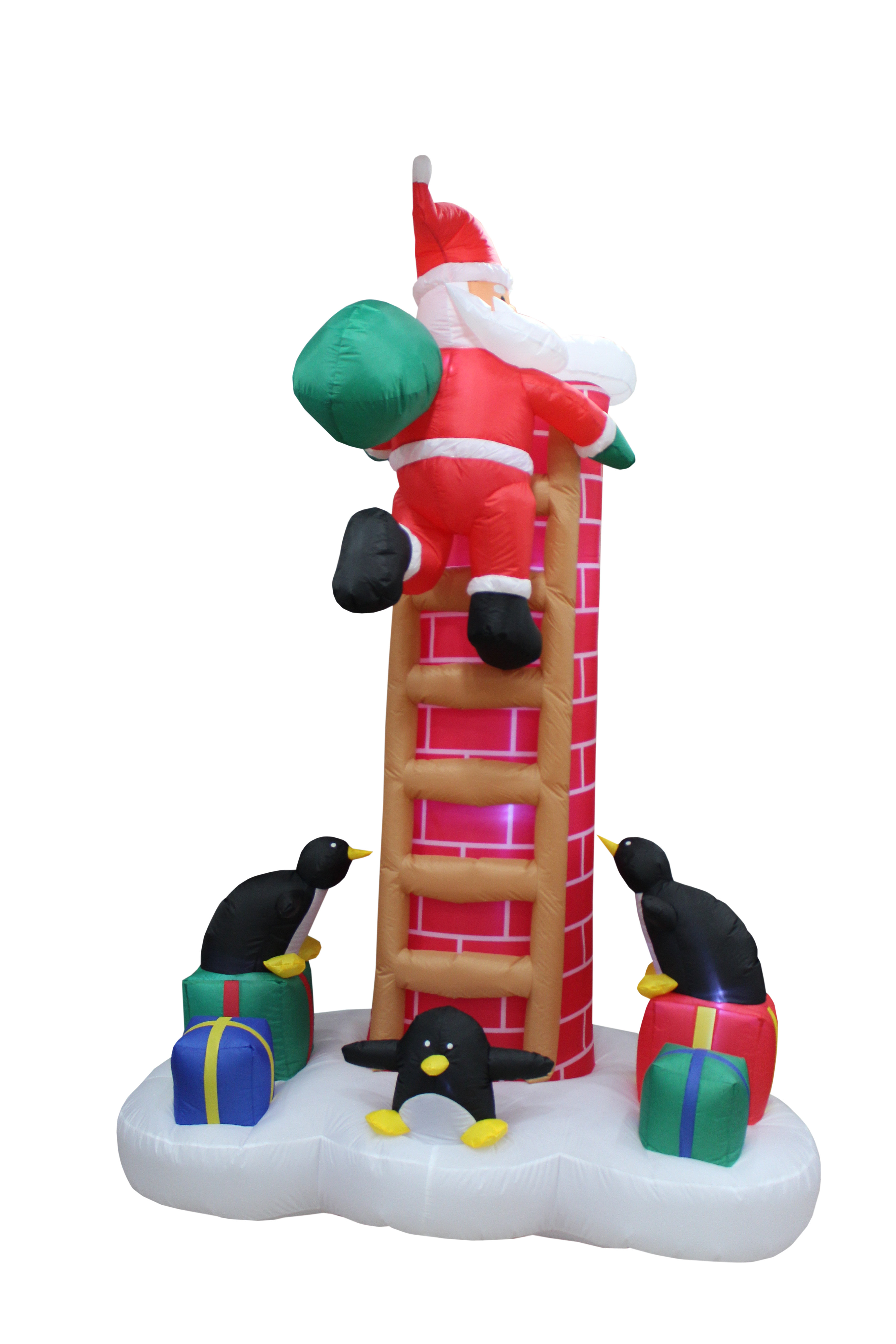 The Holiday Aisle® Christmas Inflatable Santa Claus Climbing Chimney ...