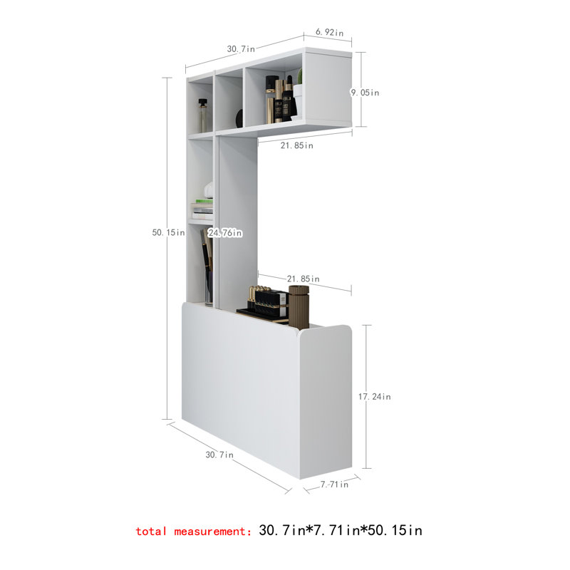 Ebern Designs Swanhilde Rectangle Floating Desk with and Cabinet | Wayfair