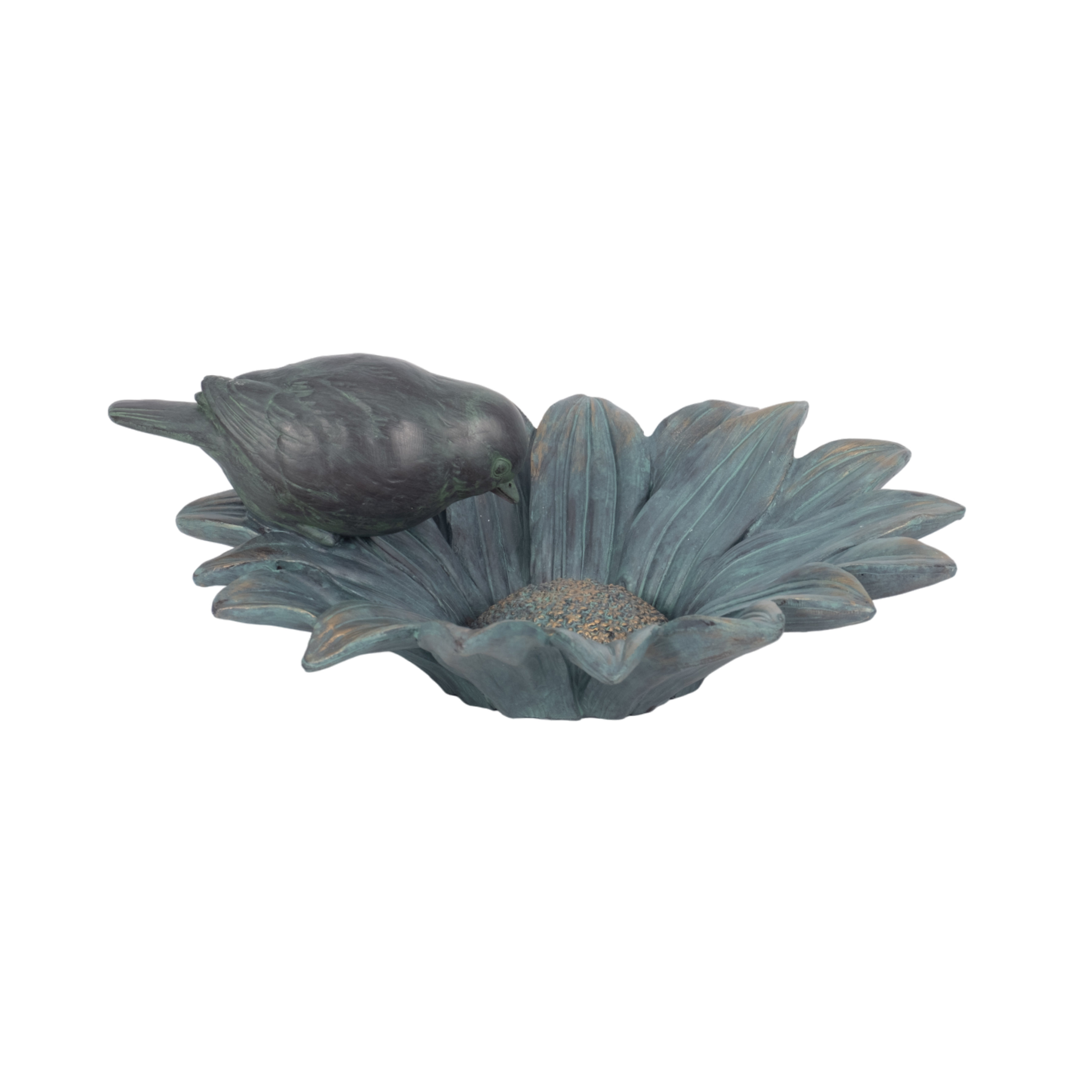 August Grove® Polyresin 11" Daisy Bird Feeder, Serene Blue ? Garden ...