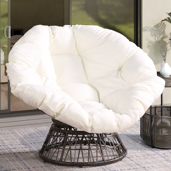 Beachcrest Home™ Fulvia Swivel Papasan Wicker Indoor/Outdoor Moon Chair ...