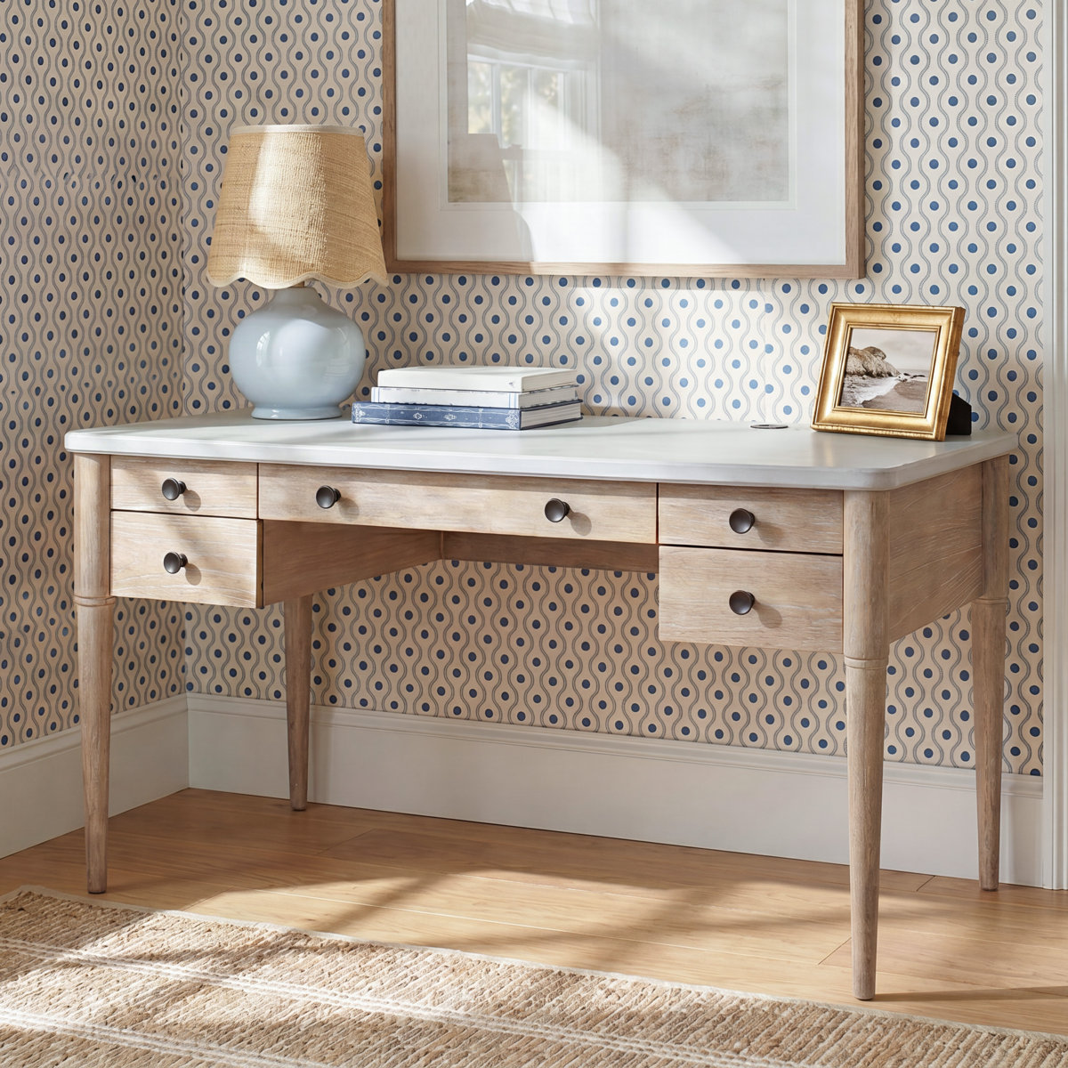Birch Lane™ Sabrina 58 W 5 Drawer Desk & Reviews | Wayfair