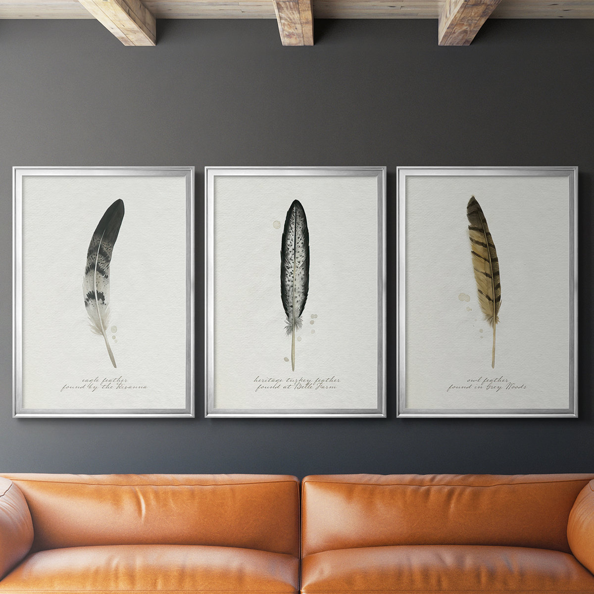 Wildon Home® Found Feather I -Custom Framed Wrapped Gallery Canvas - 3 ...