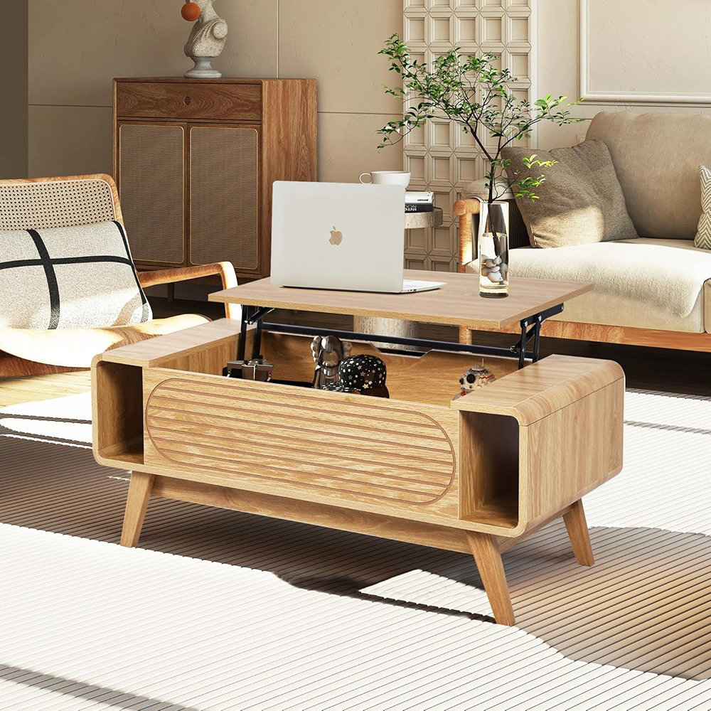 George Oliver Petite table basse à plateau relevable avec compartiment ...