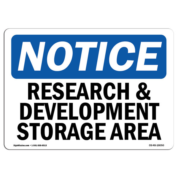 SignMission Research and Development Storage Area Sign | Wayfair