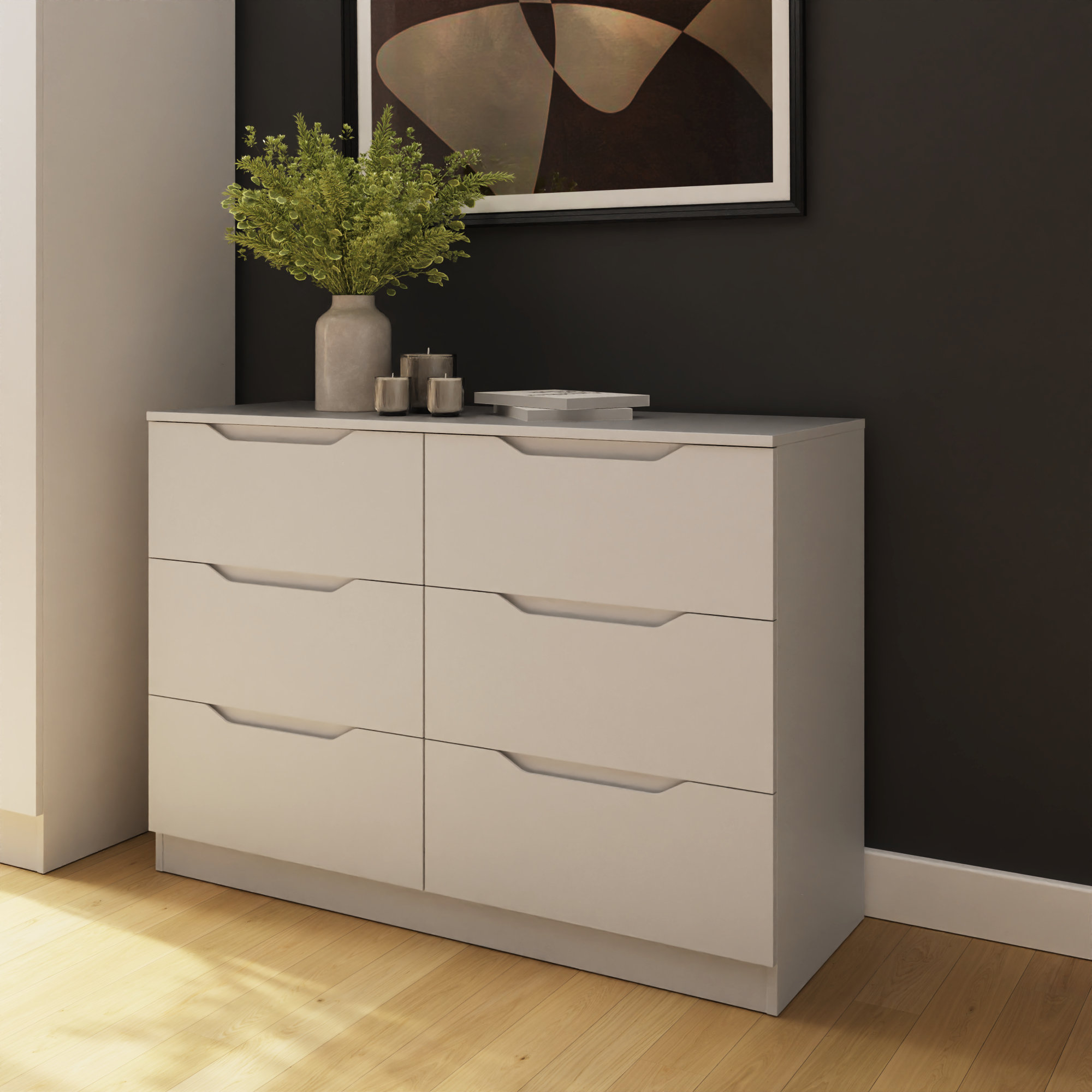 17 Stories Groove Handle 6 Drawer Chest - Matt White | Wayfair.co.uk