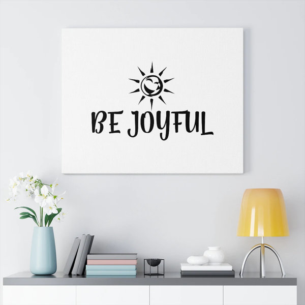 Blue Elephant Be Joyful - Wrapped Canvas Print | Wayfair.co.uk