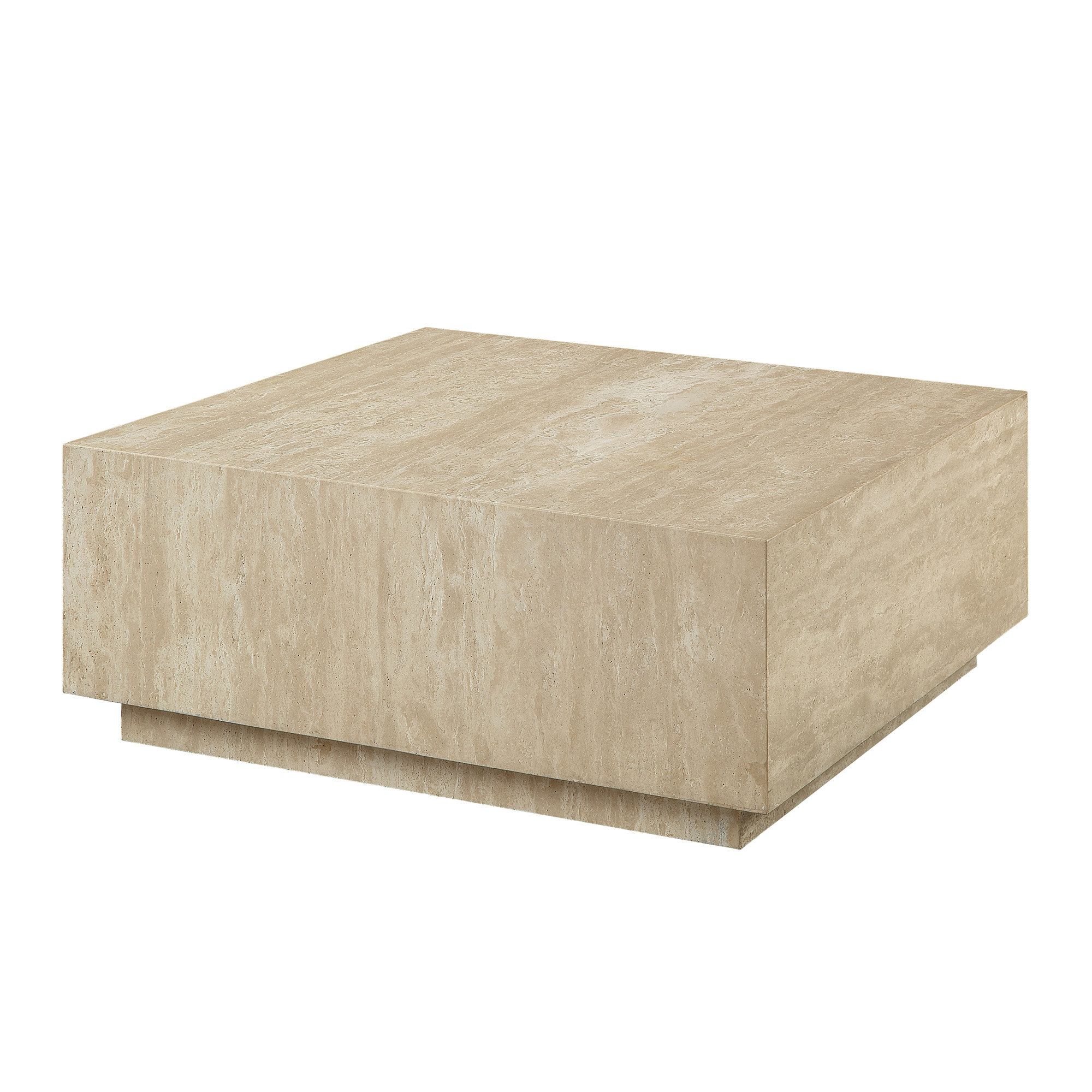 Orren Ellis Deon Beige Travertine Coffee Table - Wayfair Canada