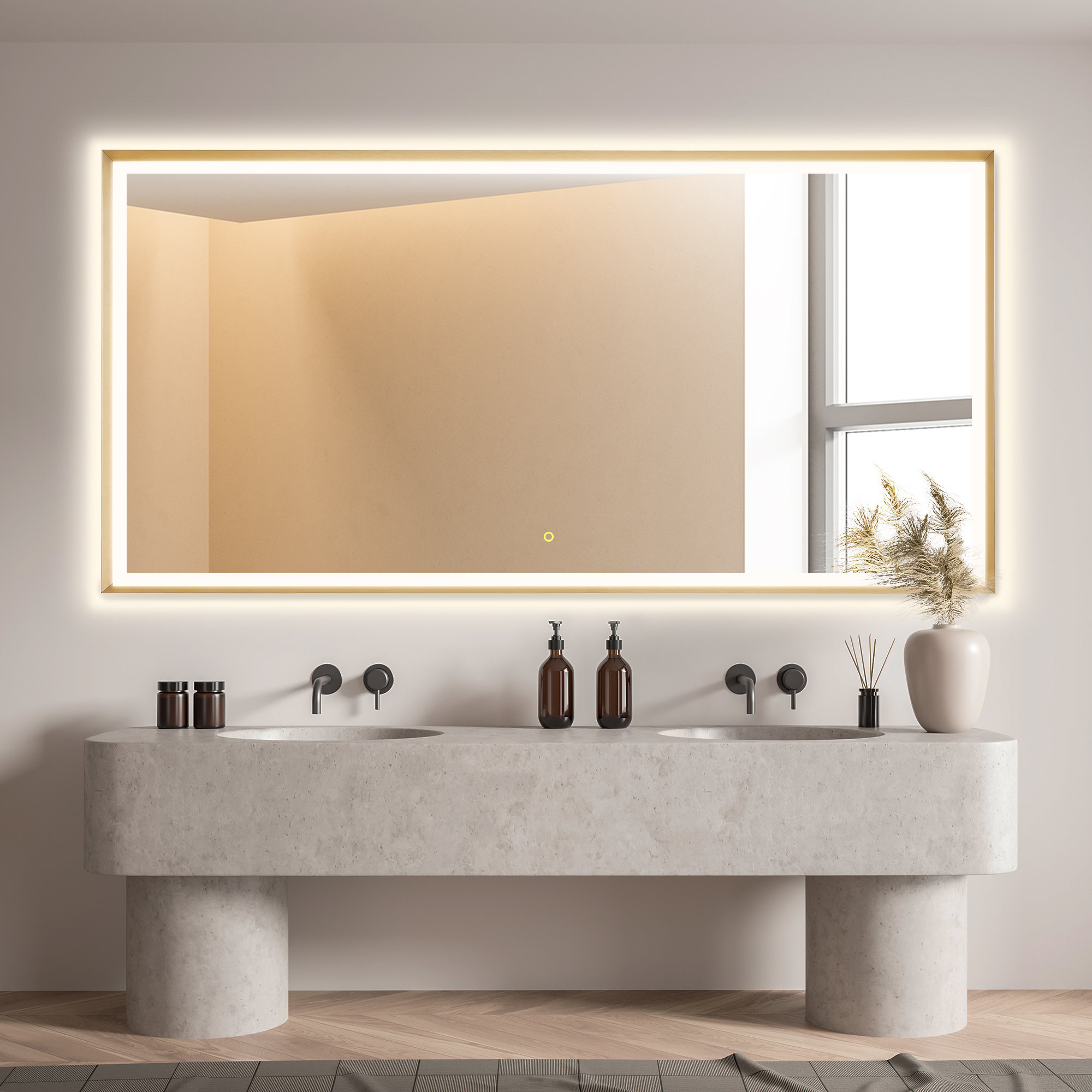 Altair Apollo Anti-Fog Dimmable Bathroom/Vanity LED Lighted Wall Mirror ...