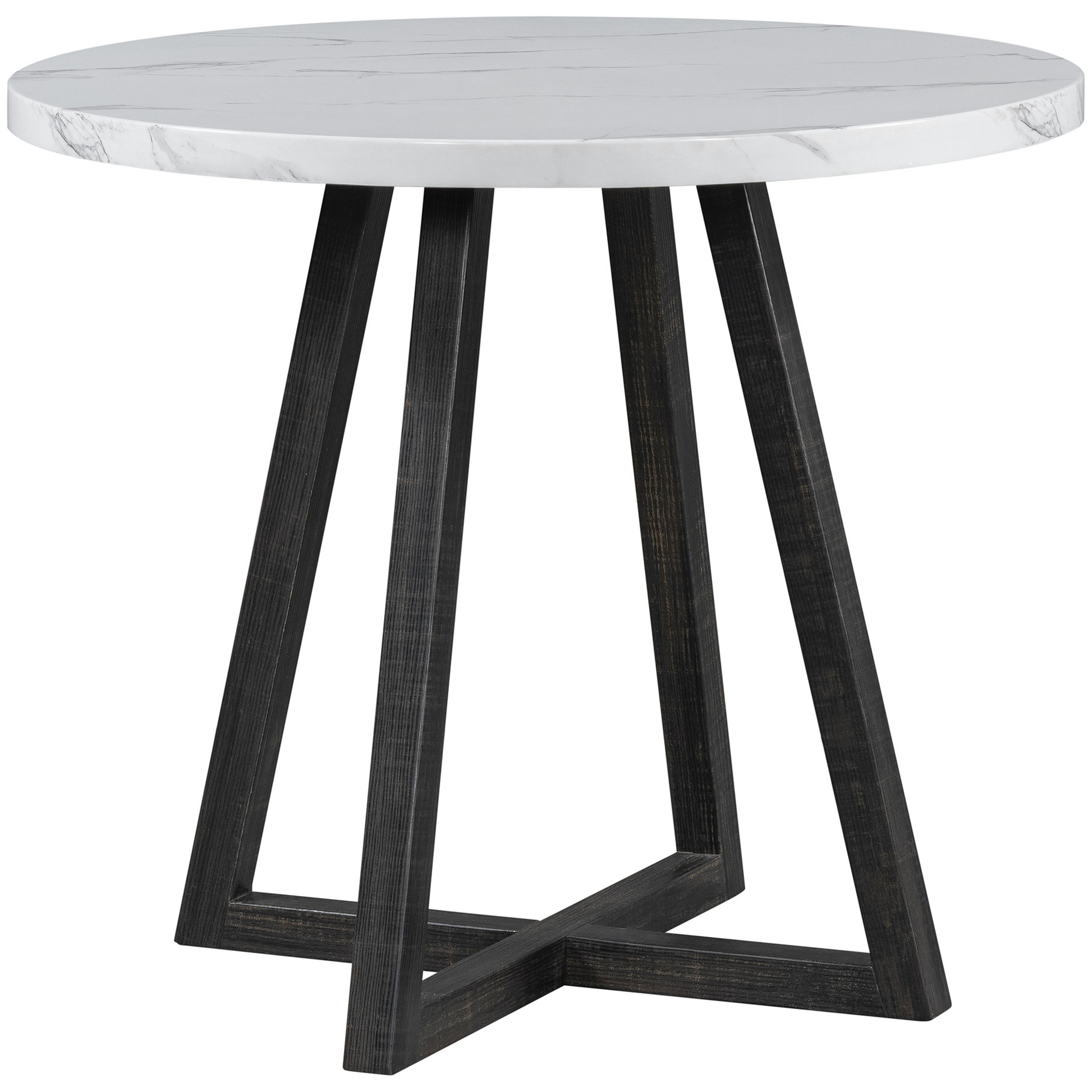 Wrought Studio™ 5 Dining Setup With Marble Effect Table - Solid Wood ...