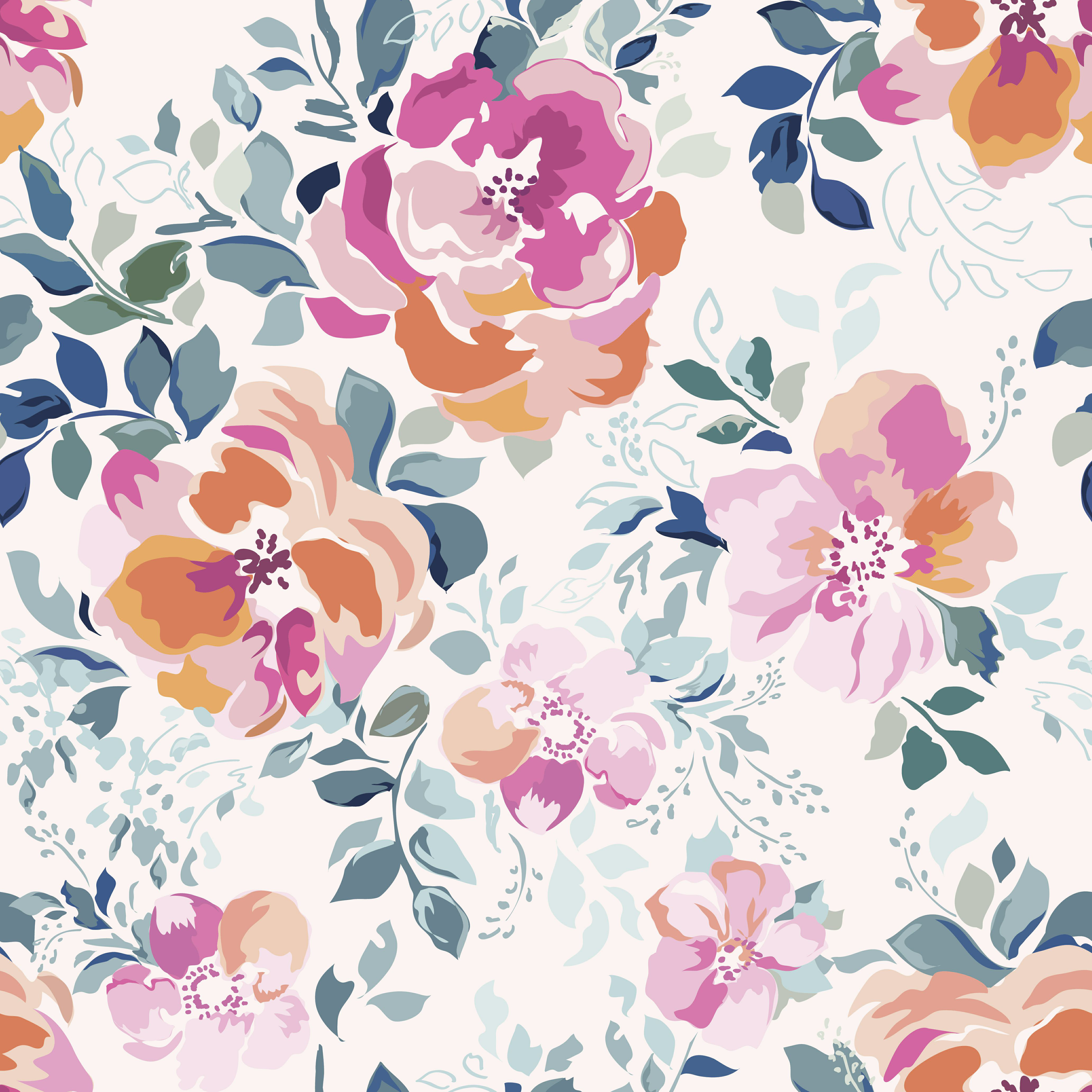 Winston Porter Pink Roses - Seamless Background by - Wrapped Canvas ...