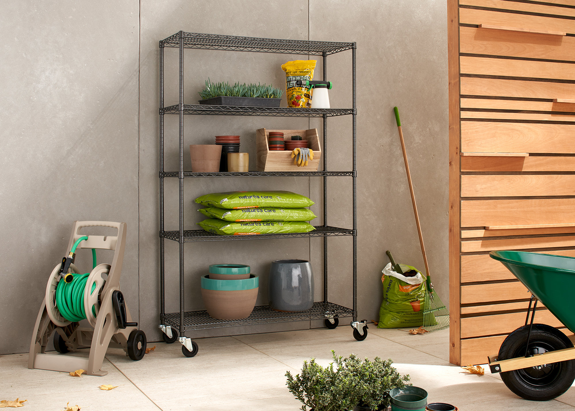 TRINITY PRO Black 5-Tier NSF Steel Wire Garage Storage Shelving Unit w ...