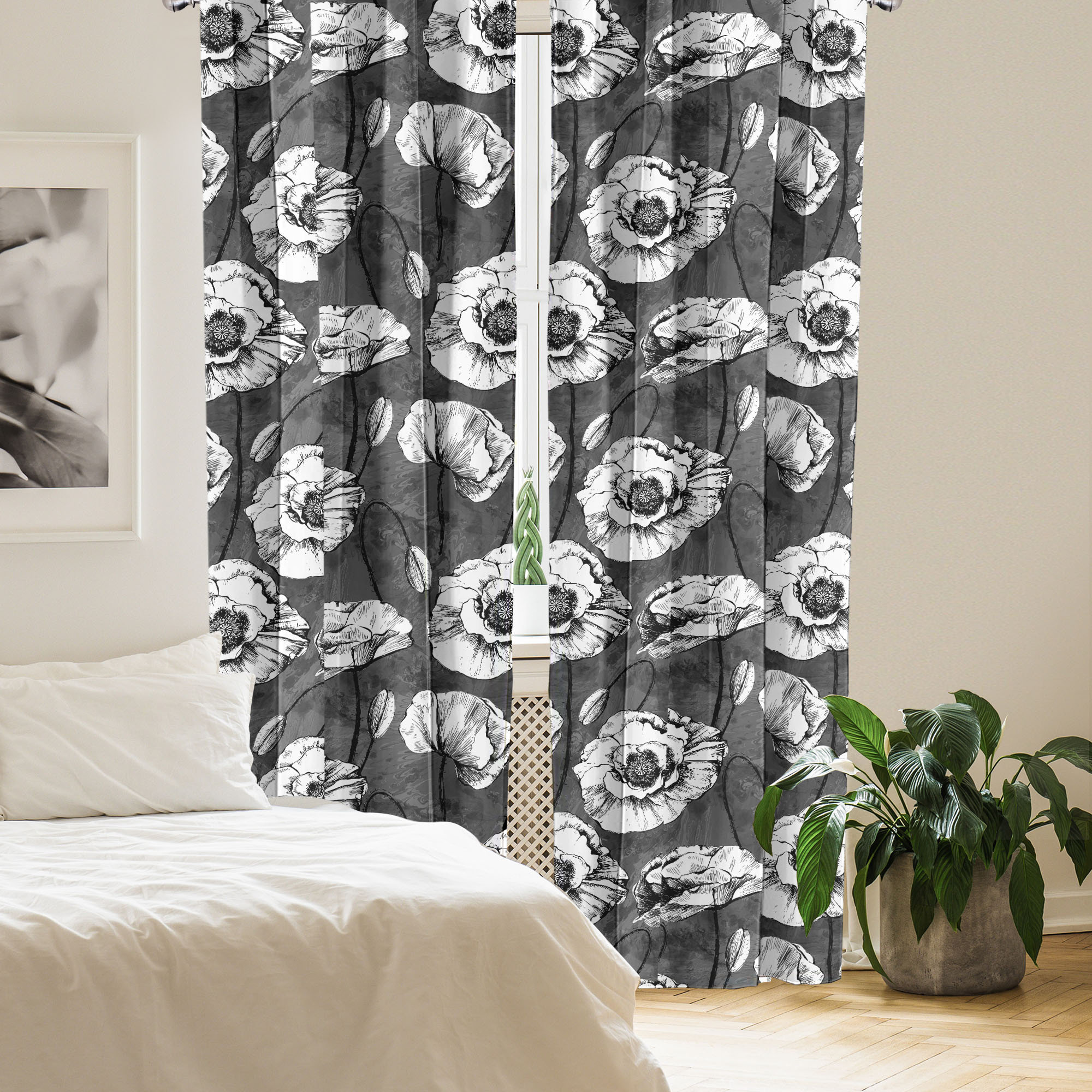 East Urban Home Poppy Curtains Blossoming Vintage Poppies Pair-423759 ...