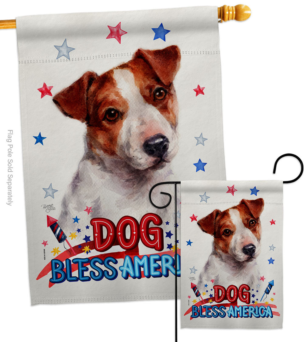 Breeze Decor Patriotic Jack Russell Terrier Flags Set Dog Animals 28 ...