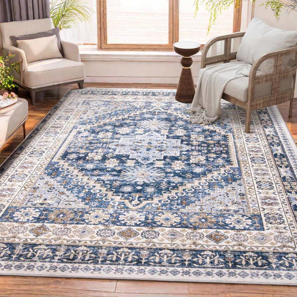 Bungalow Rose Rectangle Marnetta Area Rug with Non-Slip Backing | Wayfair