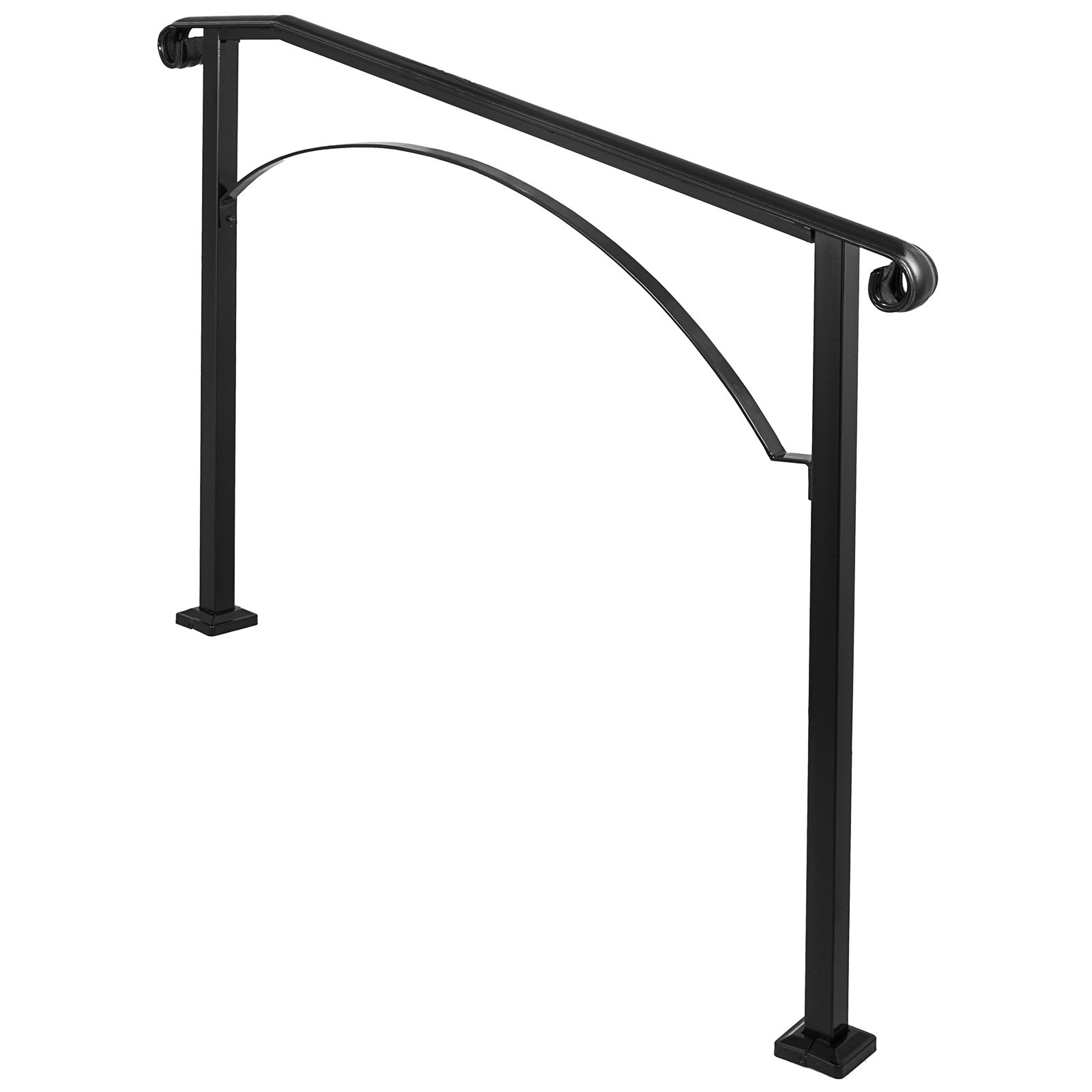 VEVOR Iron Handrail Arch Hand Railing Rail Black For Garden Paver Steps ...