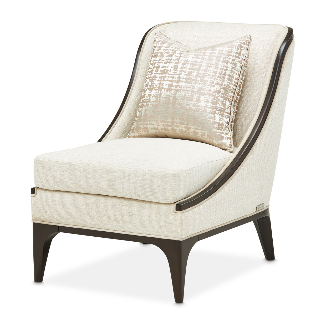 Michael Amini Paris Chic Accent Chair - Cremini/Espresso - Wayfair Canada