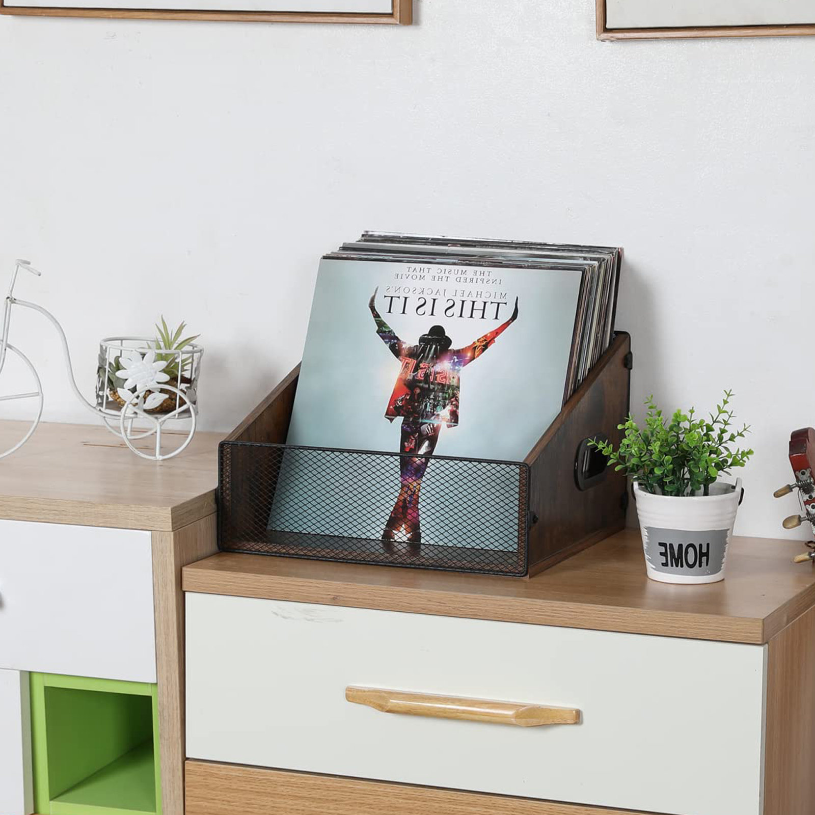 17 Stories Vinyl Record Storage Holder, Trapezoidal LP Vinyl Record ...