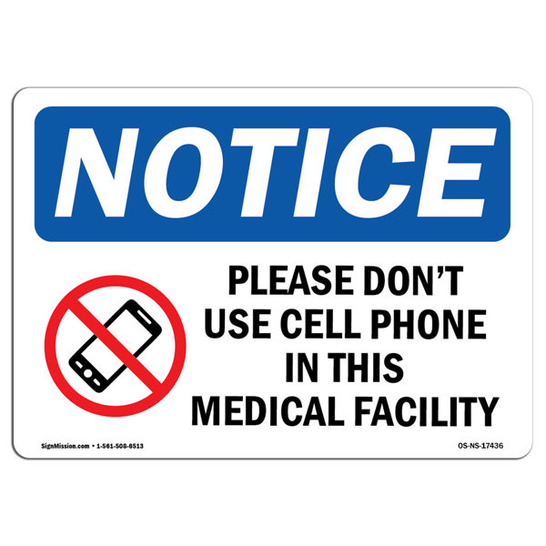 SignMission Notice Please Do Not Use Cell Phone | Wayfair