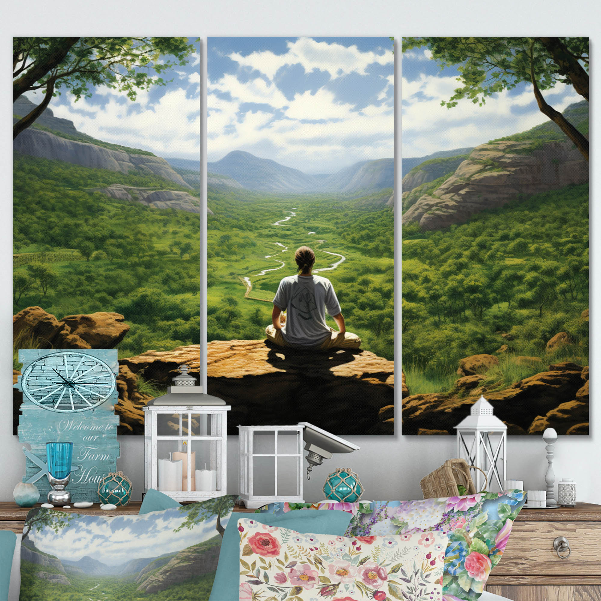 Ebern Designs Green Yoga in Sacred - Yoga Metal Wall Decor Set | Wayfair