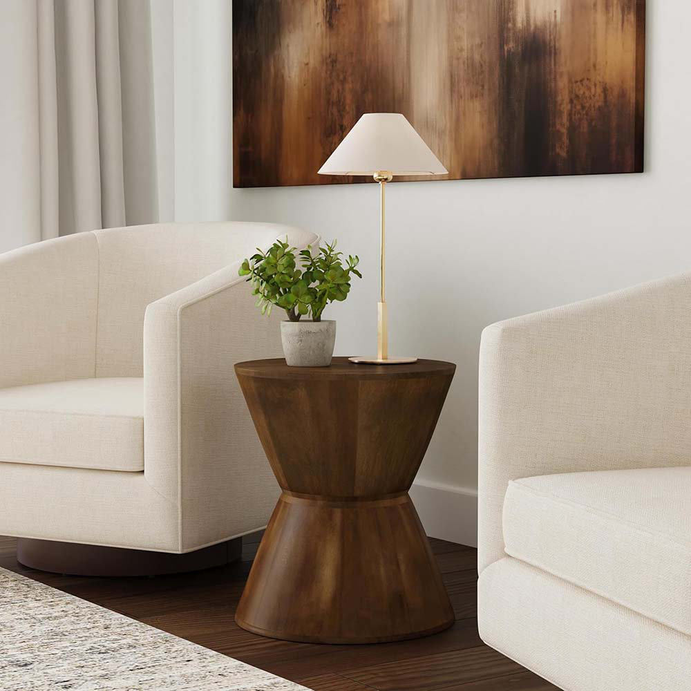 Latitude Run® Mango Wood End/Side Round Table - Wayfair Canada