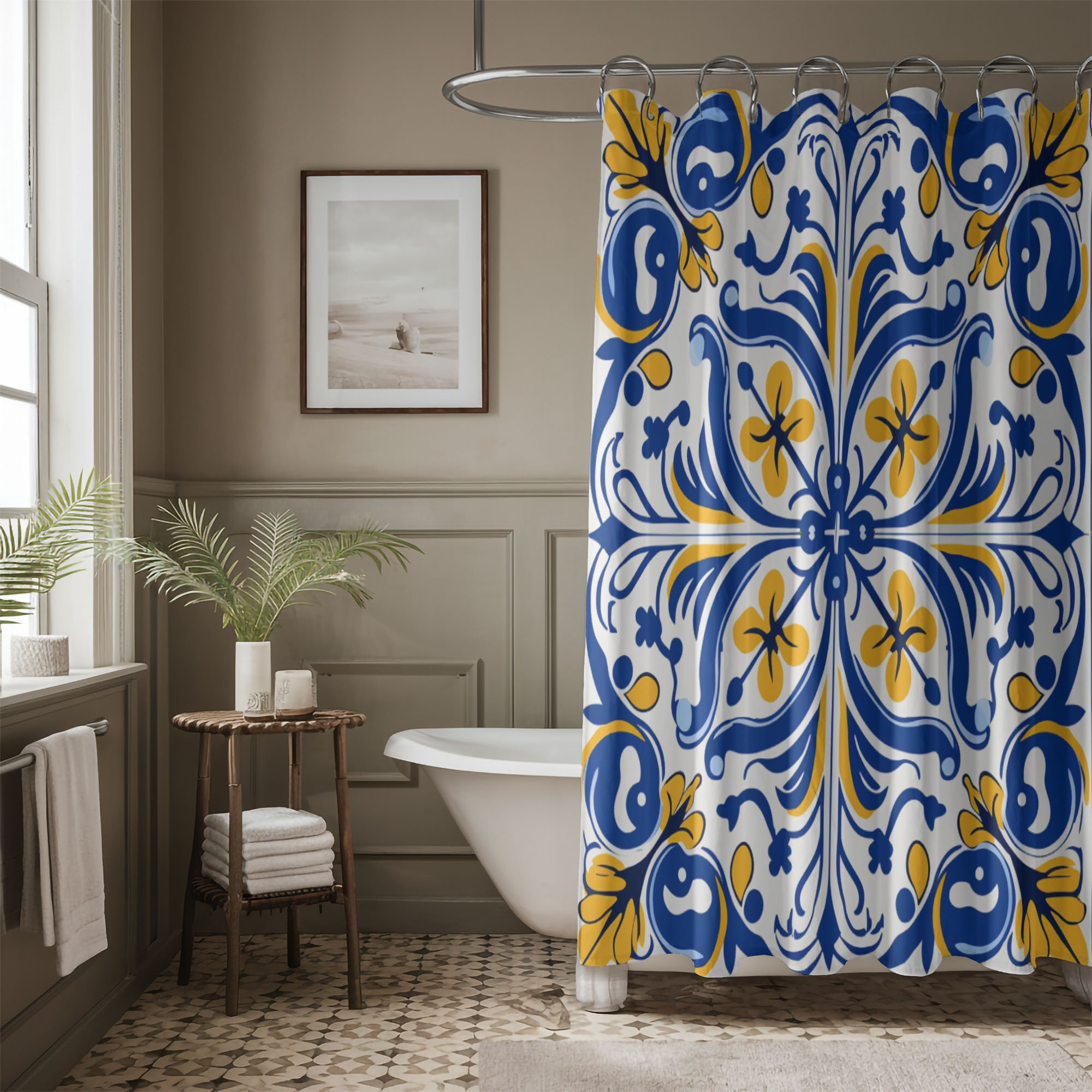 East Urban Home Spanish Inspirations - 1 Piece Standard Shower Curtain ...