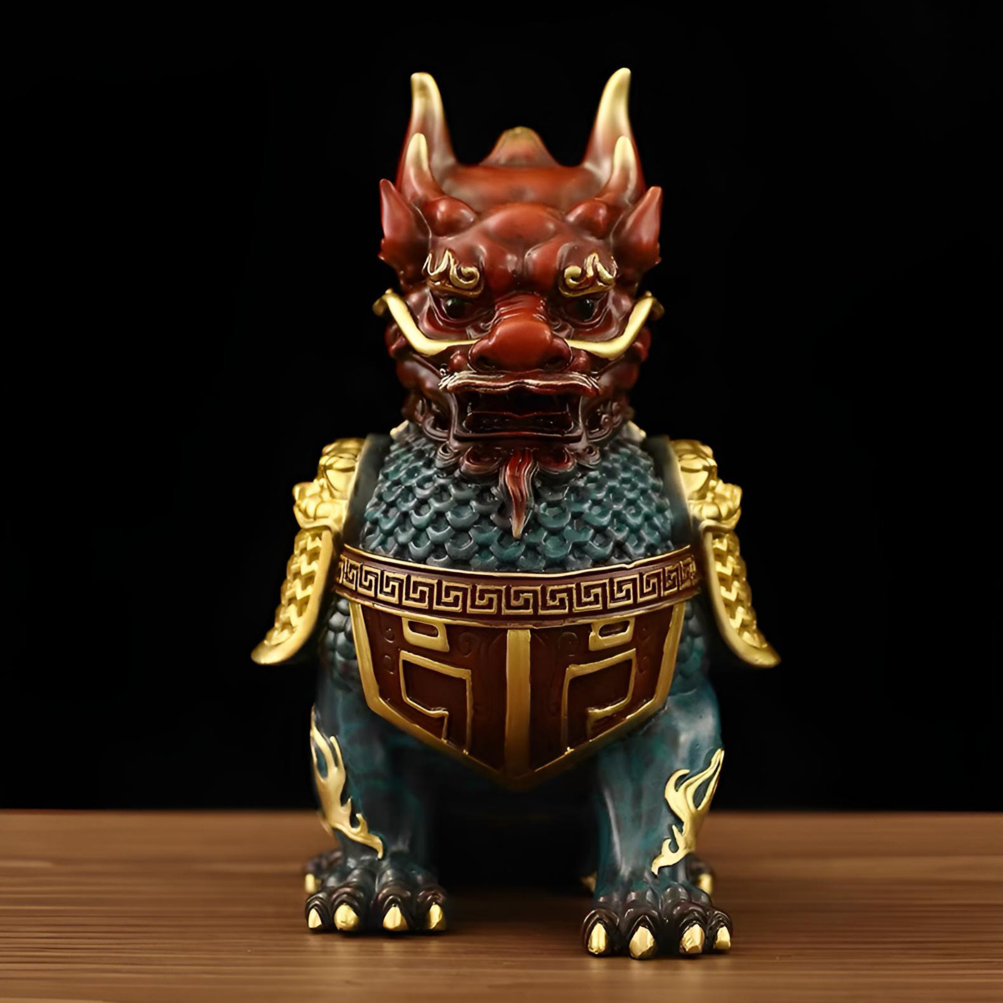 Infinity Traditional Chinese Kirin Statue – Intricately Detailed Brass ...
