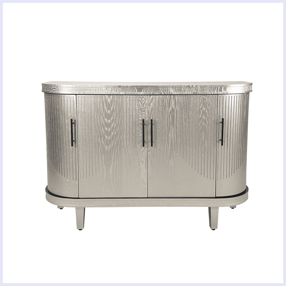 House of Hampton® Modern Curved Sideboard with 4 Doors and Adjustable ...