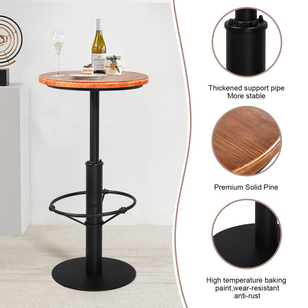 Williston Forge Vintage 5 Pieces Coffee Table Set Farmhouse Round Bar ...