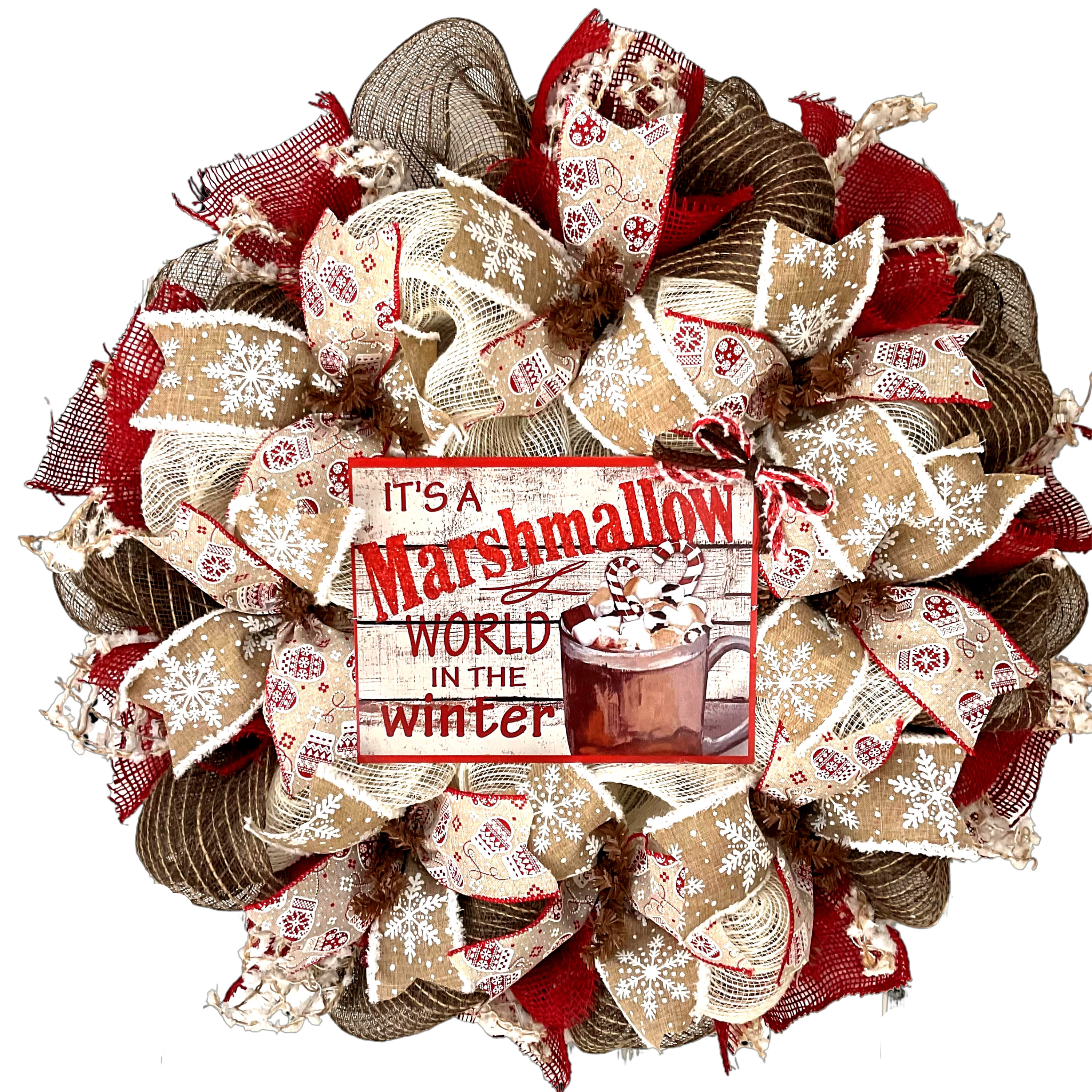 The Holiday Aisle® It's a Marshmallow World in the Winter Wreath | Wayfair