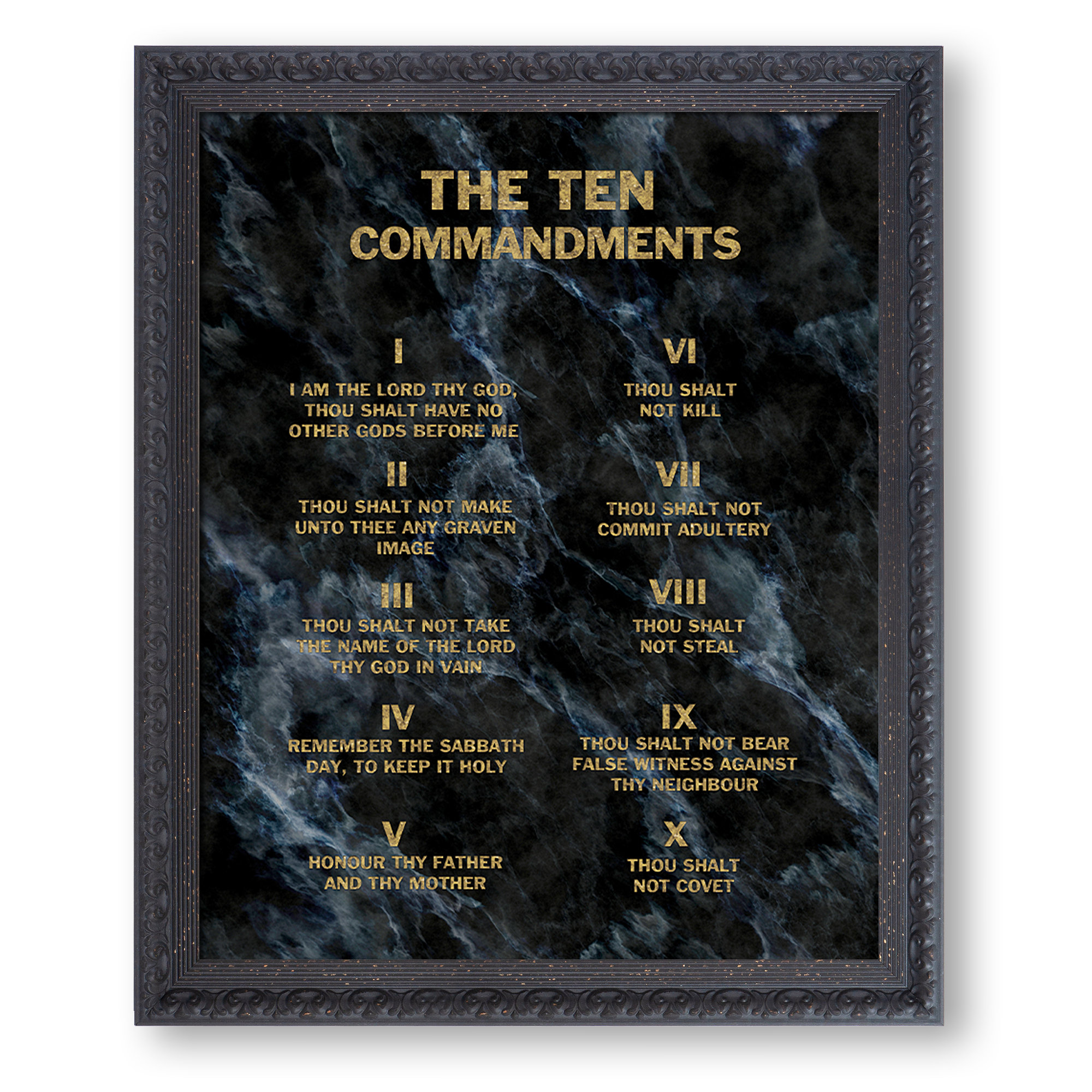 A&T ARTWORK The Ten Commandments(Black Texture),Image Size:30X24 inches ...