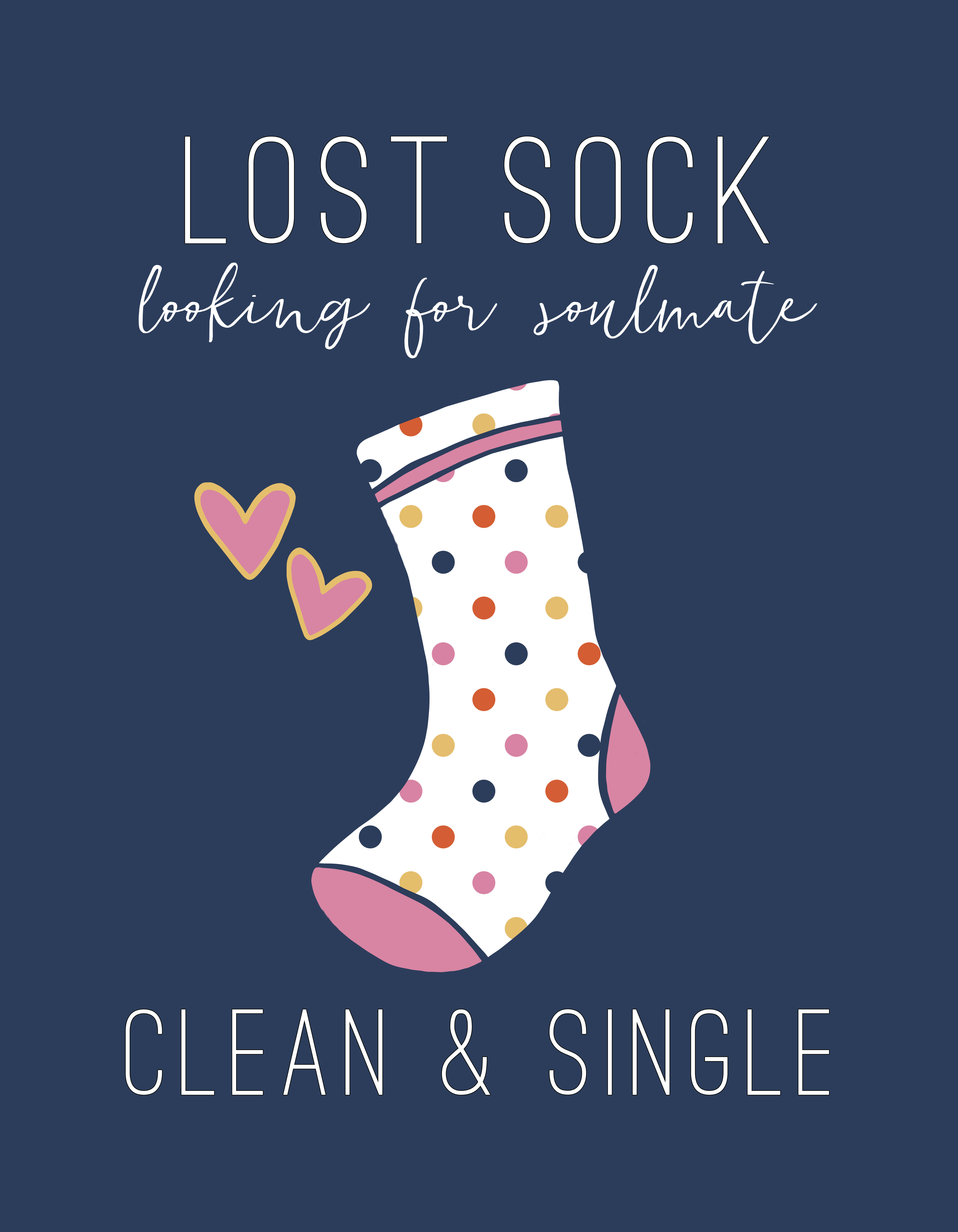 Happy Larry Lost Sock Clean and Single - Textual Art Print | Wayfair.co.uk