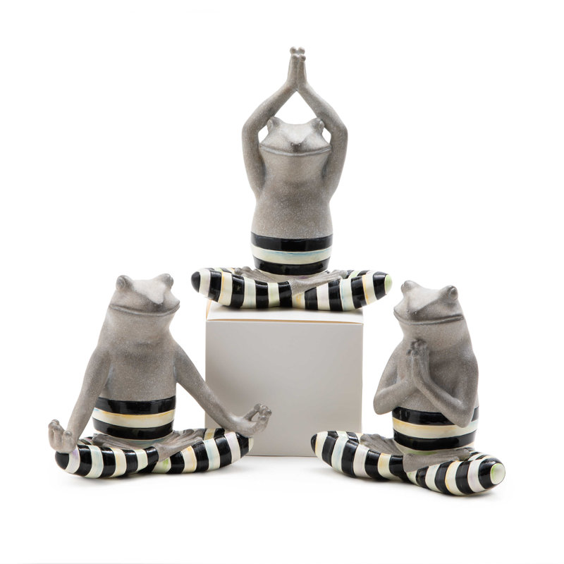 MacKenzie-Childs Yoga Frogs, 3 - Piece Set Figurine | Wayfair