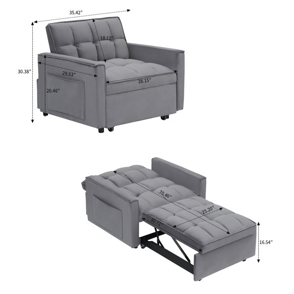 Latitude Run® High quality multifunctional sofa futon with adjustable ...