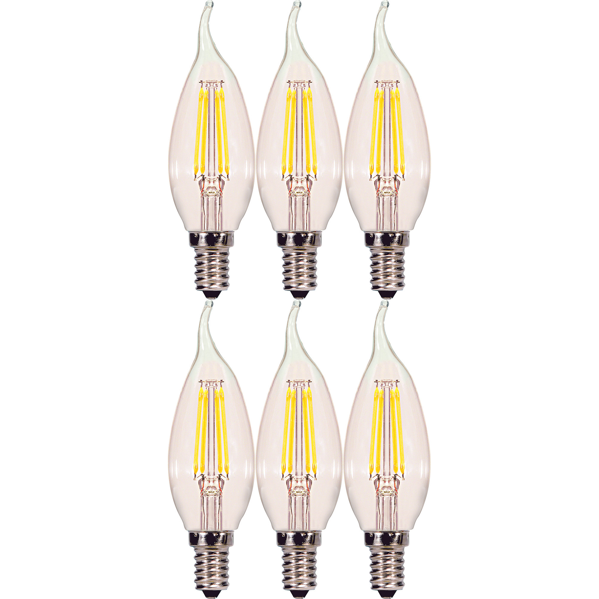 Satco 40 Watt Equivalent CA11 E12/Candelabra Dimmable 5000K LED Bulb ...