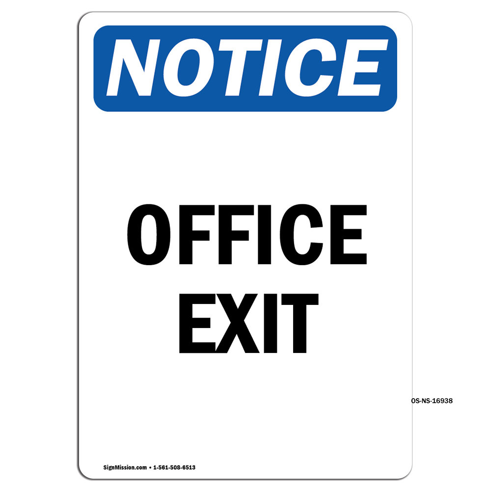 SignMission Office Exit Sign | Wayfair