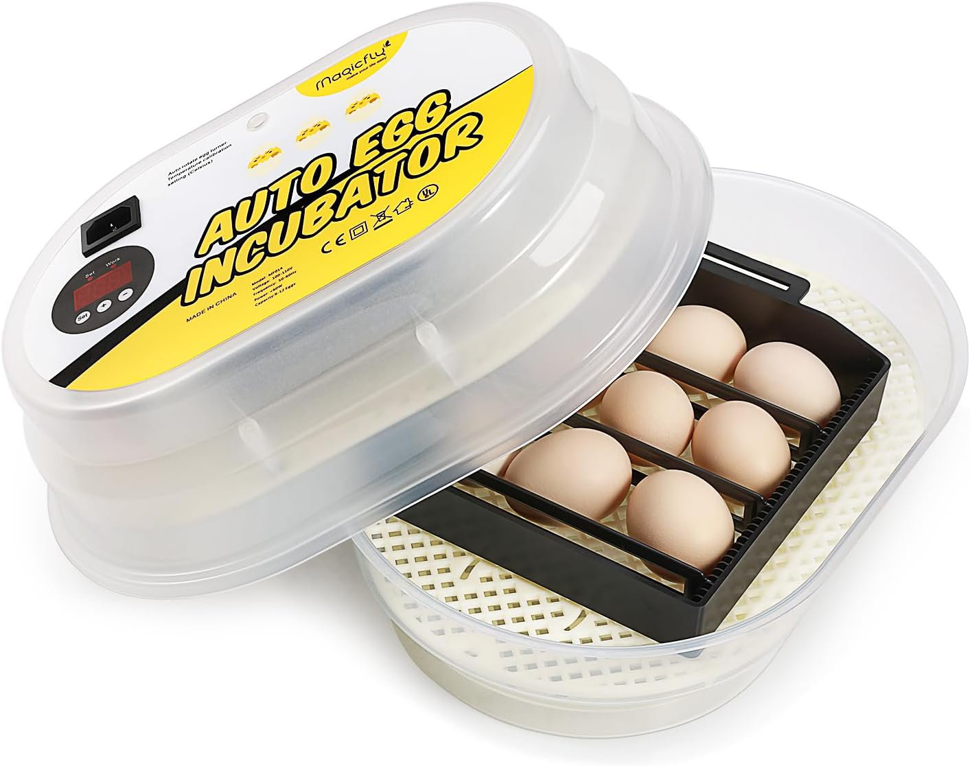 Latitude Run® Magicfly Mini Egg Incubators for Hatching Eggs, with Automatic Egg Turning, 9-12 ...