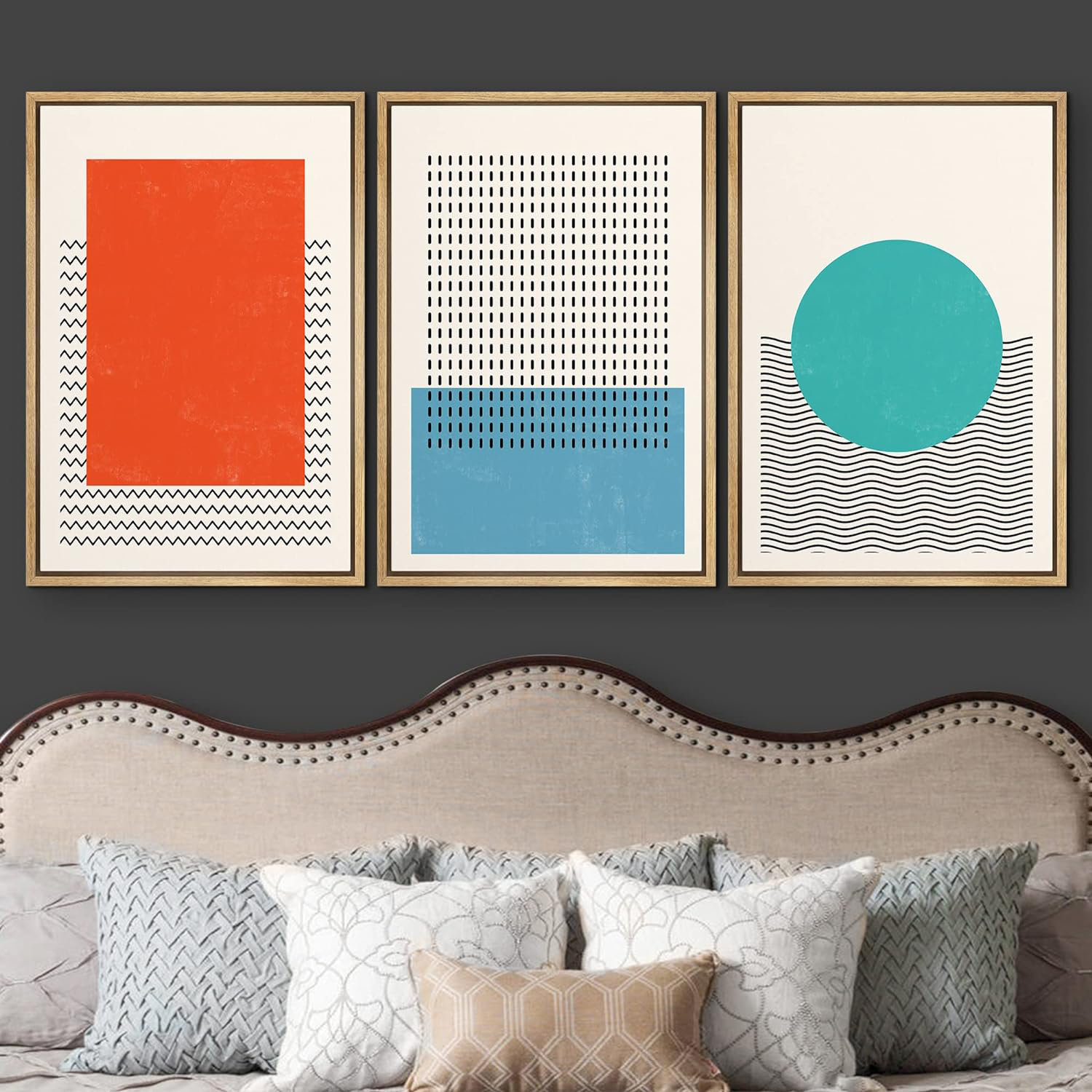 IDEA4WALL Abstract Vibrant Color Blocks Red Blue And Teal Polygons And ...