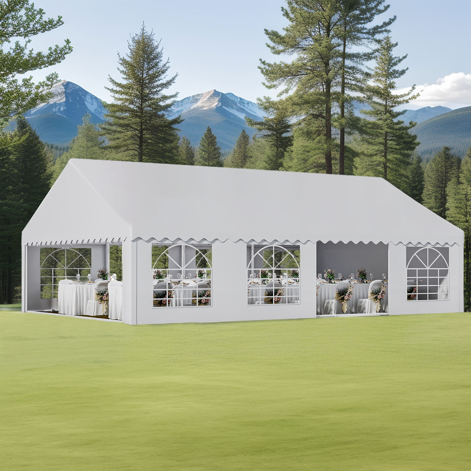 Edrosie Inc 20x30FT Heavy Duty White PVC Party Tent & Wedding Event ...