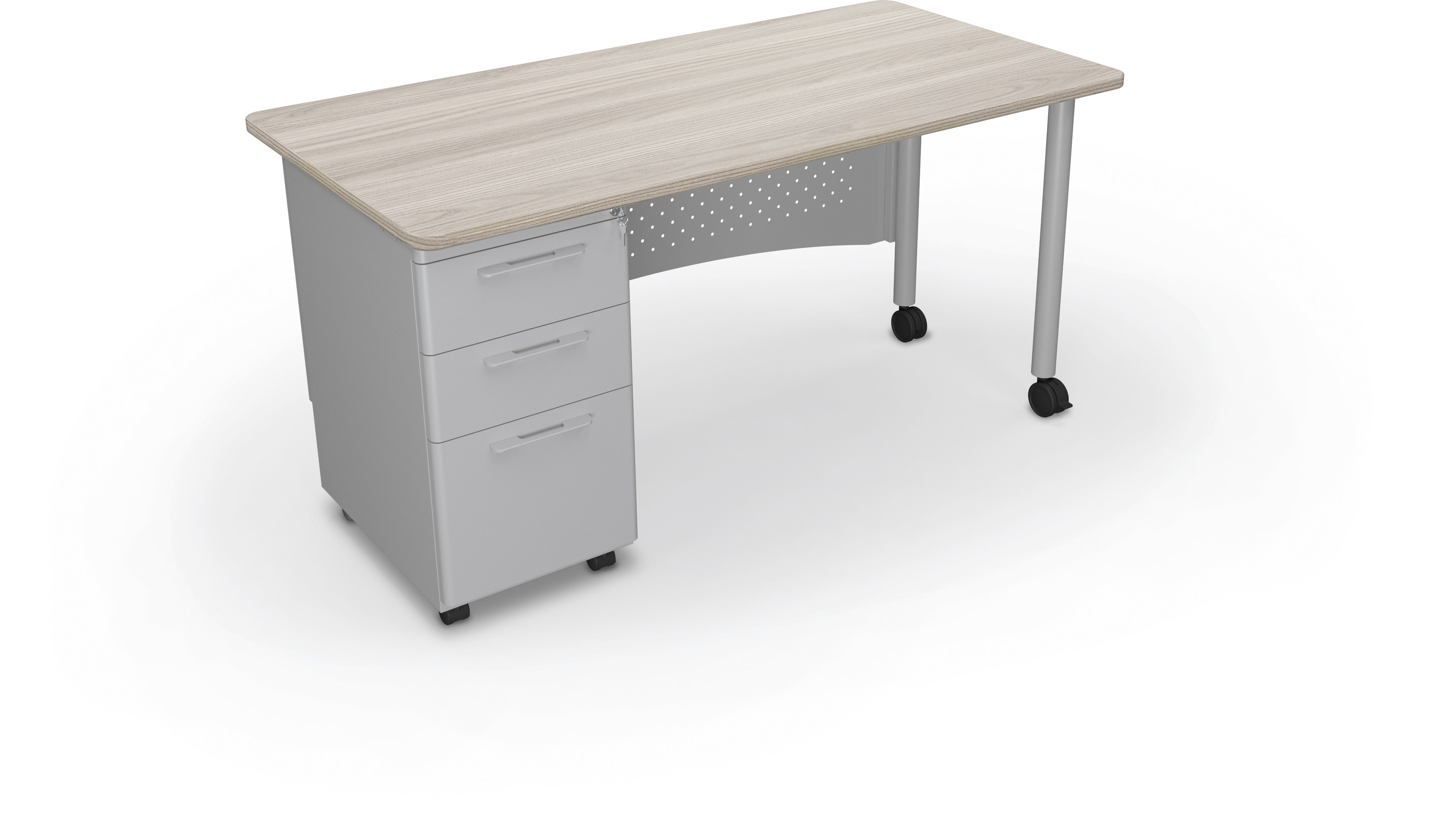MooreCo Avid Single Pedestal Desk (6030) Neutral Weft | Wayfair