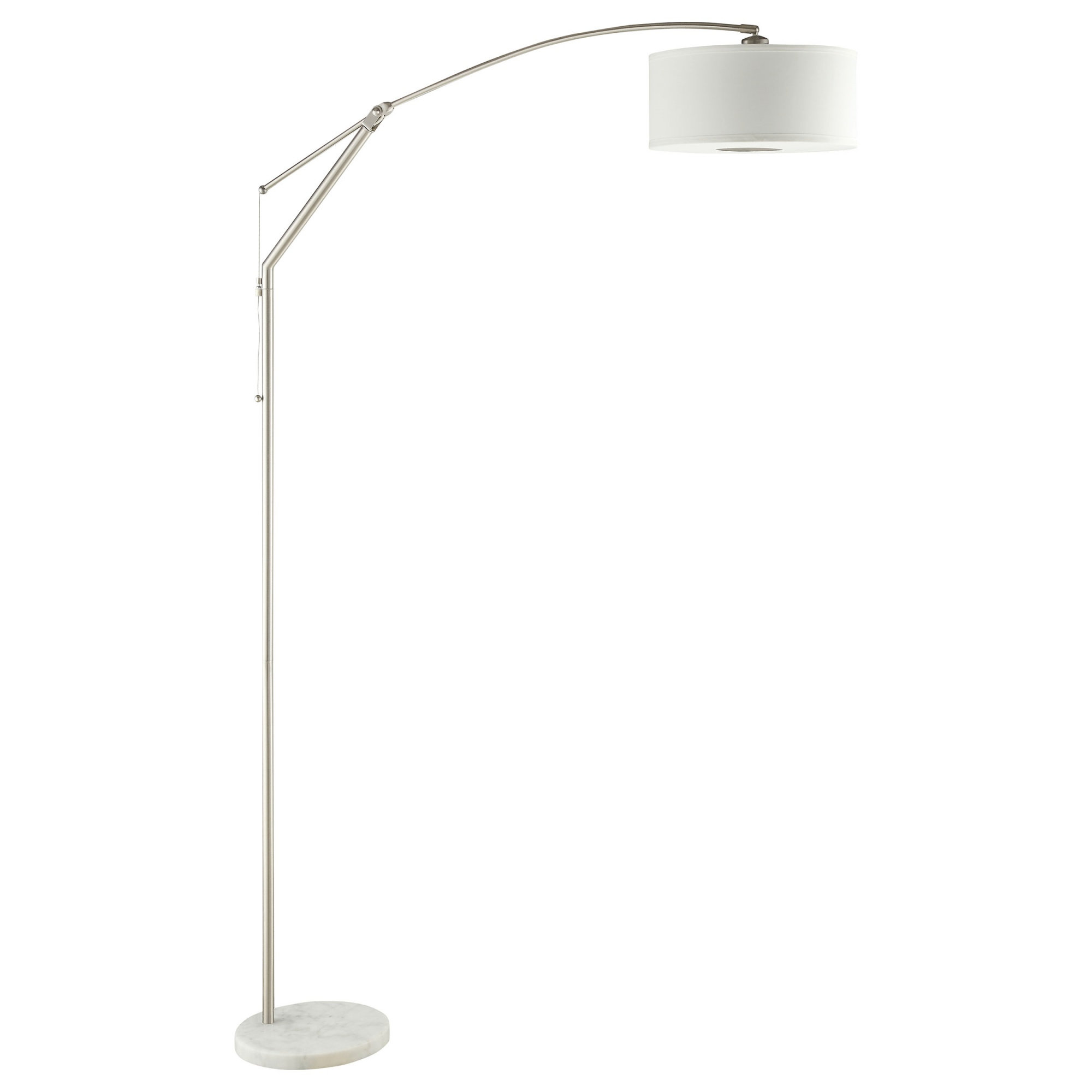 Everly Quinn Jamison Chrome Drum Shade Arc Adjustable Floor Lamp, 81 ...