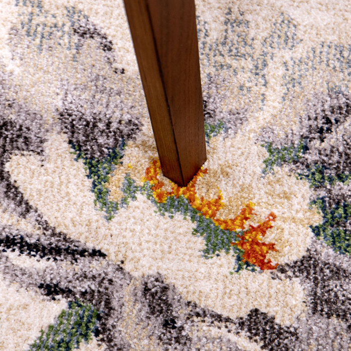 Wildon Home Adones Floral Multi Distressed Stain Resistant Area Rug ...