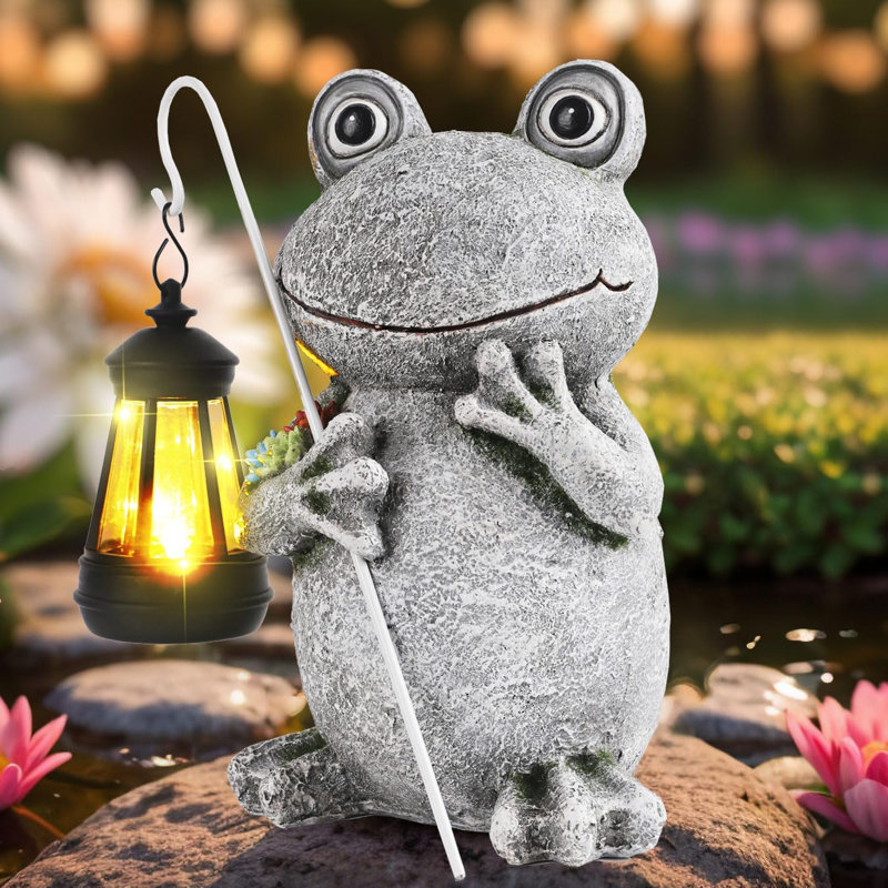 Trinx Frog Solar Garden Outdoor Statues | Wayfair