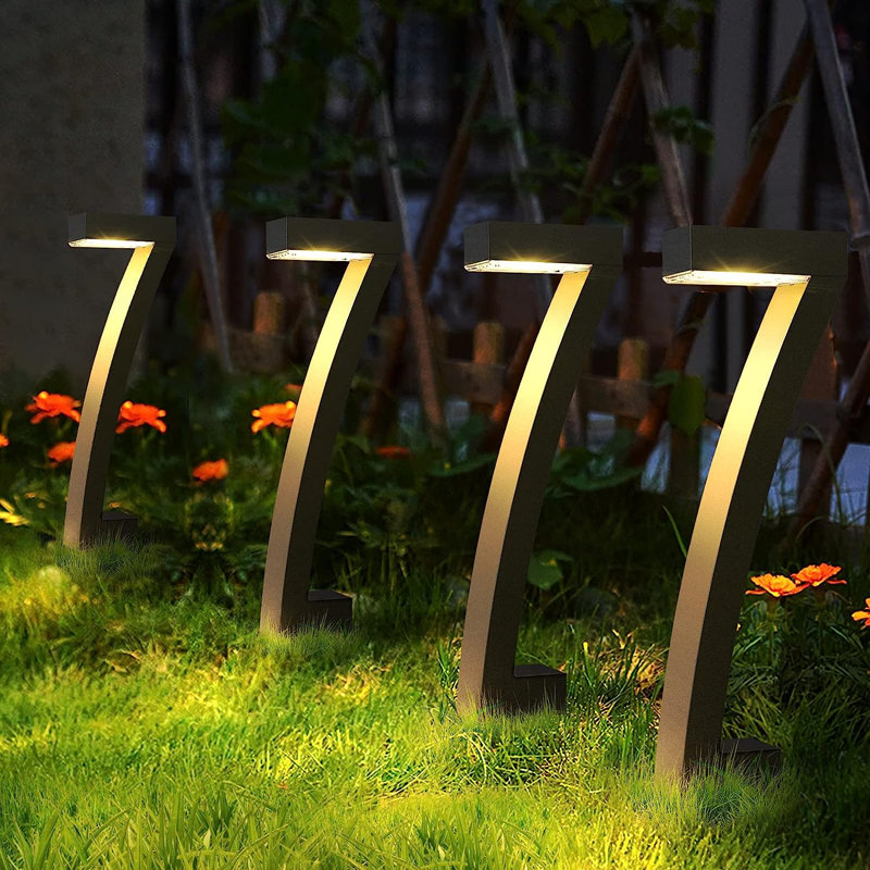 LETMY Black Low Voltage Solar Powered Integrated LED Pathway Light ...