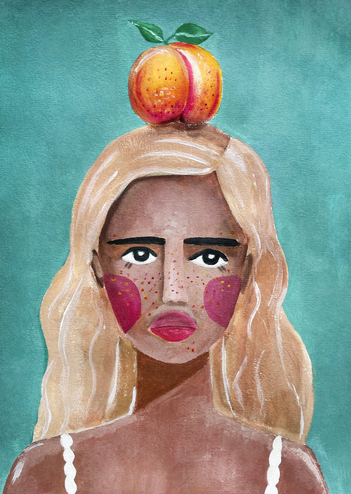 Lark Manor Woman With Peach | Wayfair.co.uk