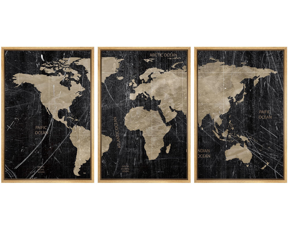 wall26 " Dark Gray World Explorer Antique Map Of The World ...