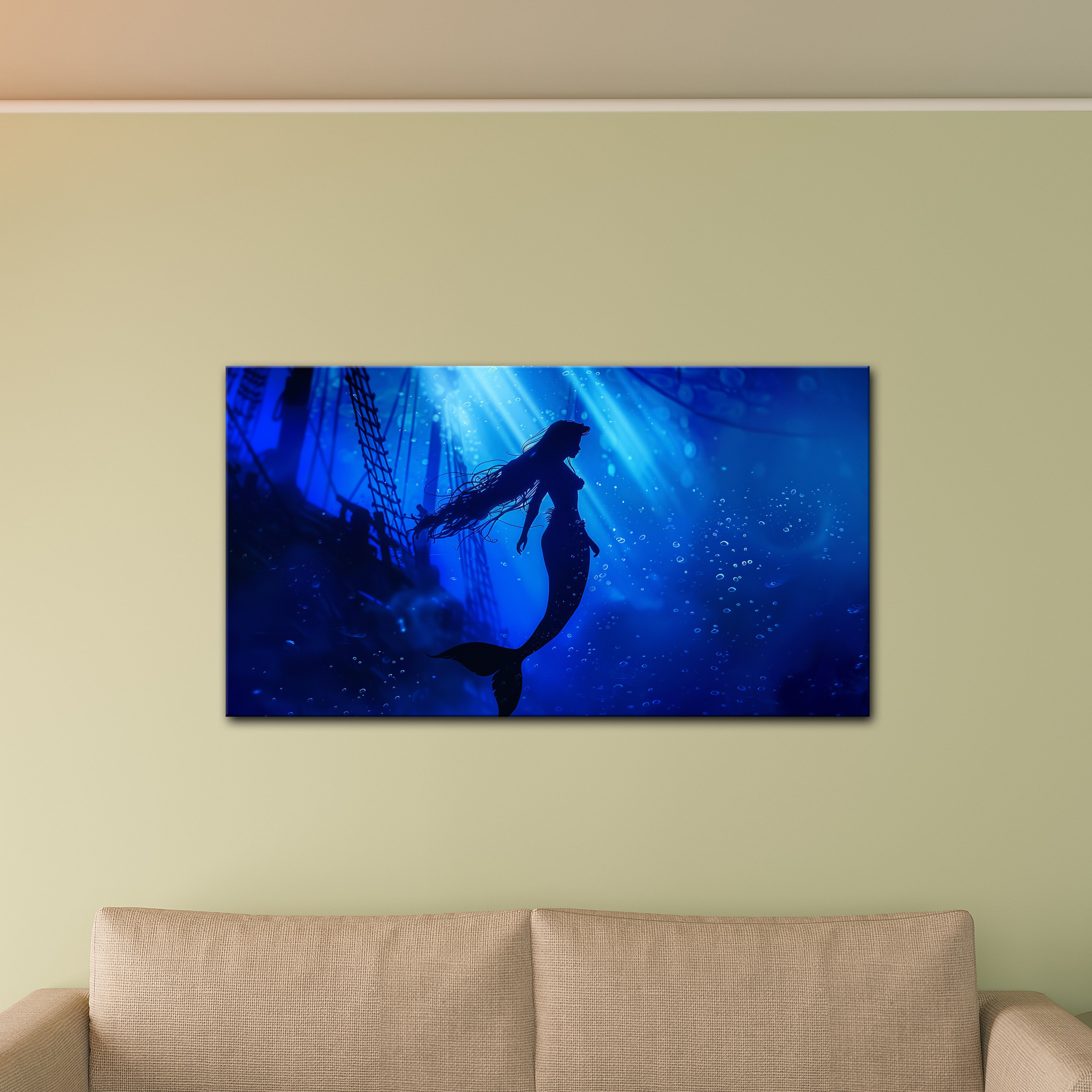 Trinx Deep Sea Dream : Mermaid in Quiet Blues (Customizable) by Genie's ...