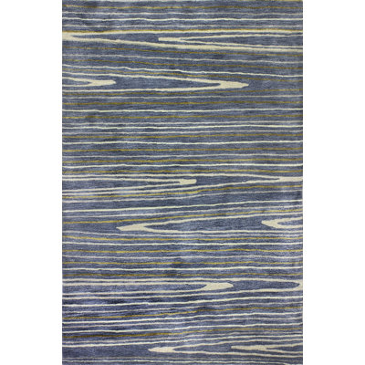 Dovecove Aitkin Abstract Handmade Tufted Wool Azure Area Rug & Reviews ...
