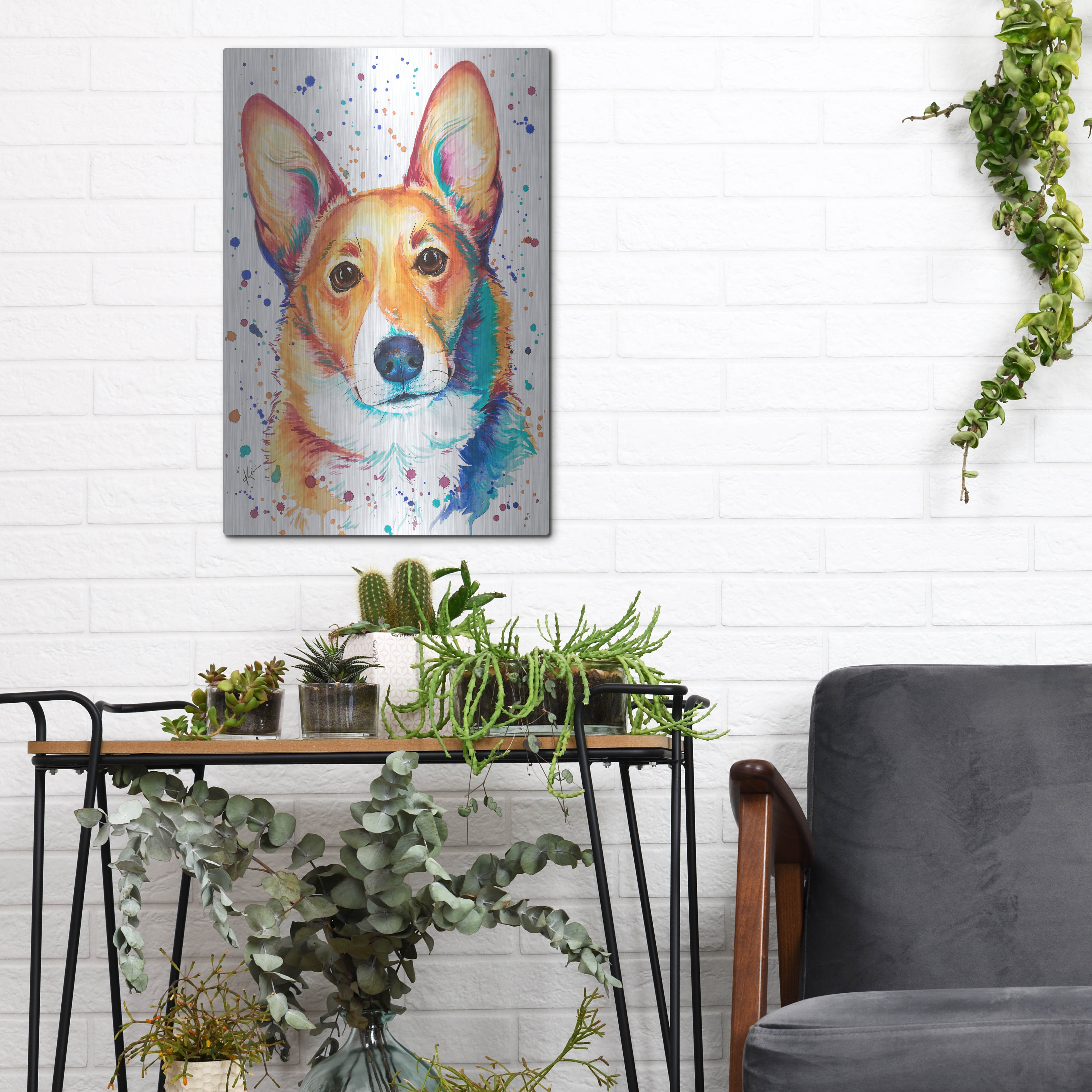 Red Barrel Studio® 'Rainbow Dogs Corgi' by Lindsay Kivi Metal Wall Art ...