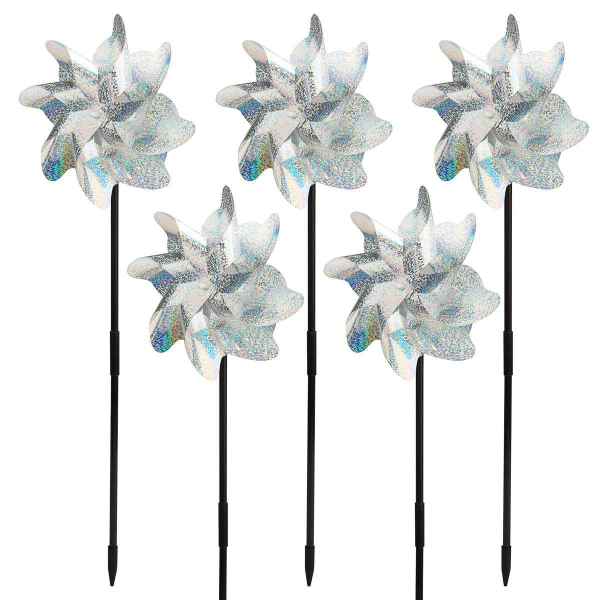 Mercer41 5 Pack Bird Blinder Repellent PinWheels – Sparkly Holographic ...